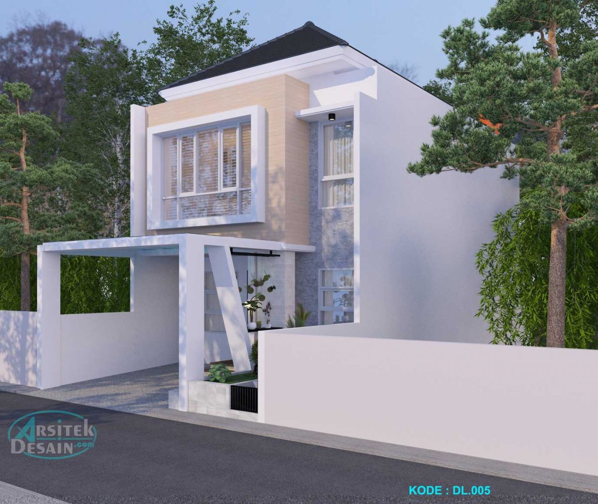 Desain Rumah Type 150 Lebar 7.5 Meter - Arsitek Desain