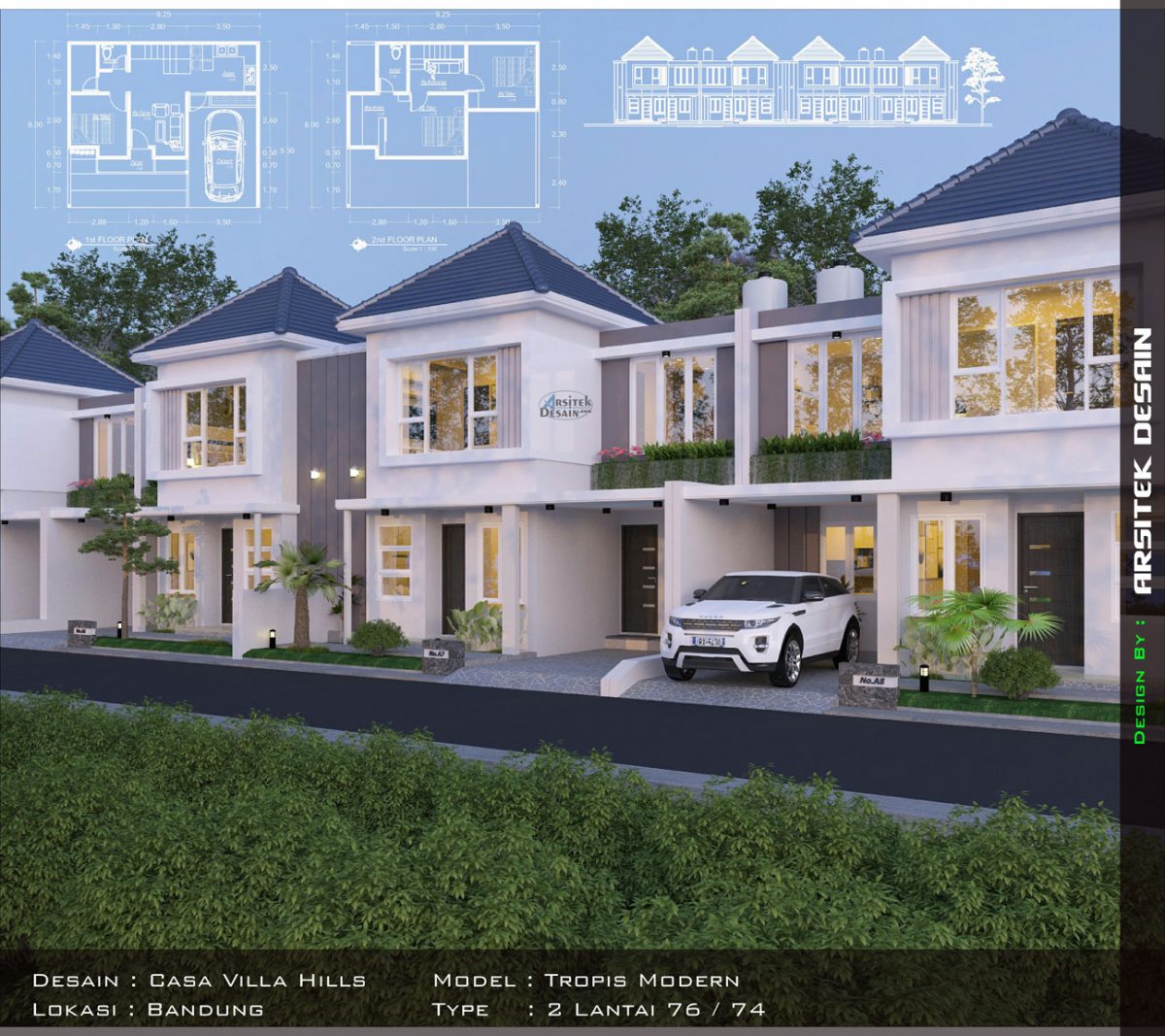 Desain Cluster Type 76 Perumahan 2 Lantai Minimalis - Arsitek Desain