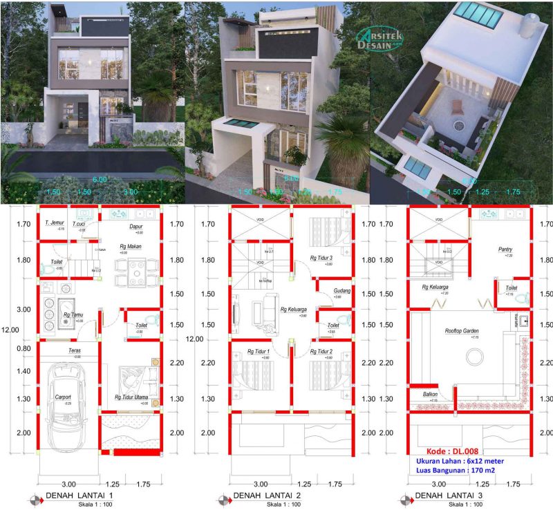 Gambar Desain Rumah American Classic Modern 2 Lantai 5 Kamar Tidur